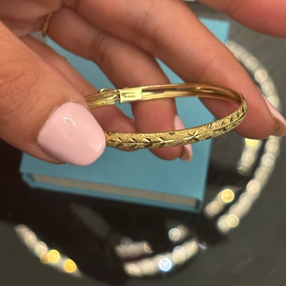 Jewelry | 1k Solid Yellow Gold 5 Inch Bangle Bracelet New | Poshmark